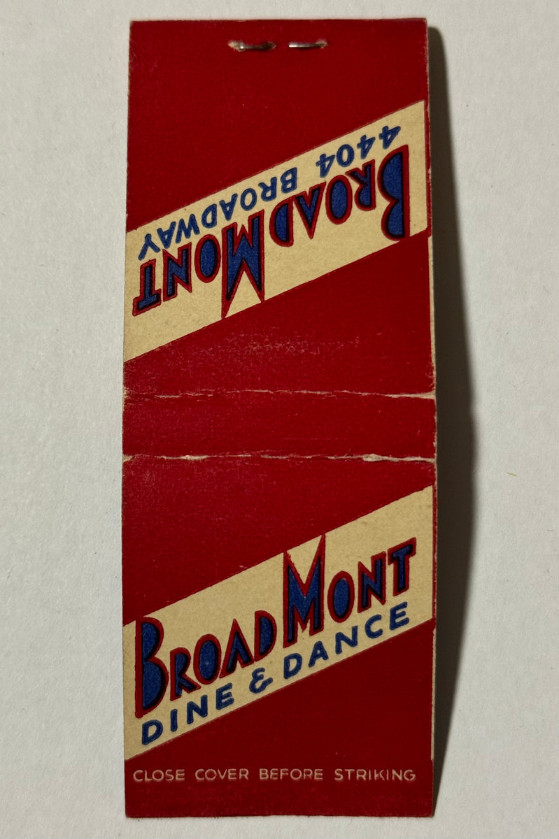 "BroadMont Cafe" Chicago, IL Vintage Feature Matchbook – FeatureMatchbooks