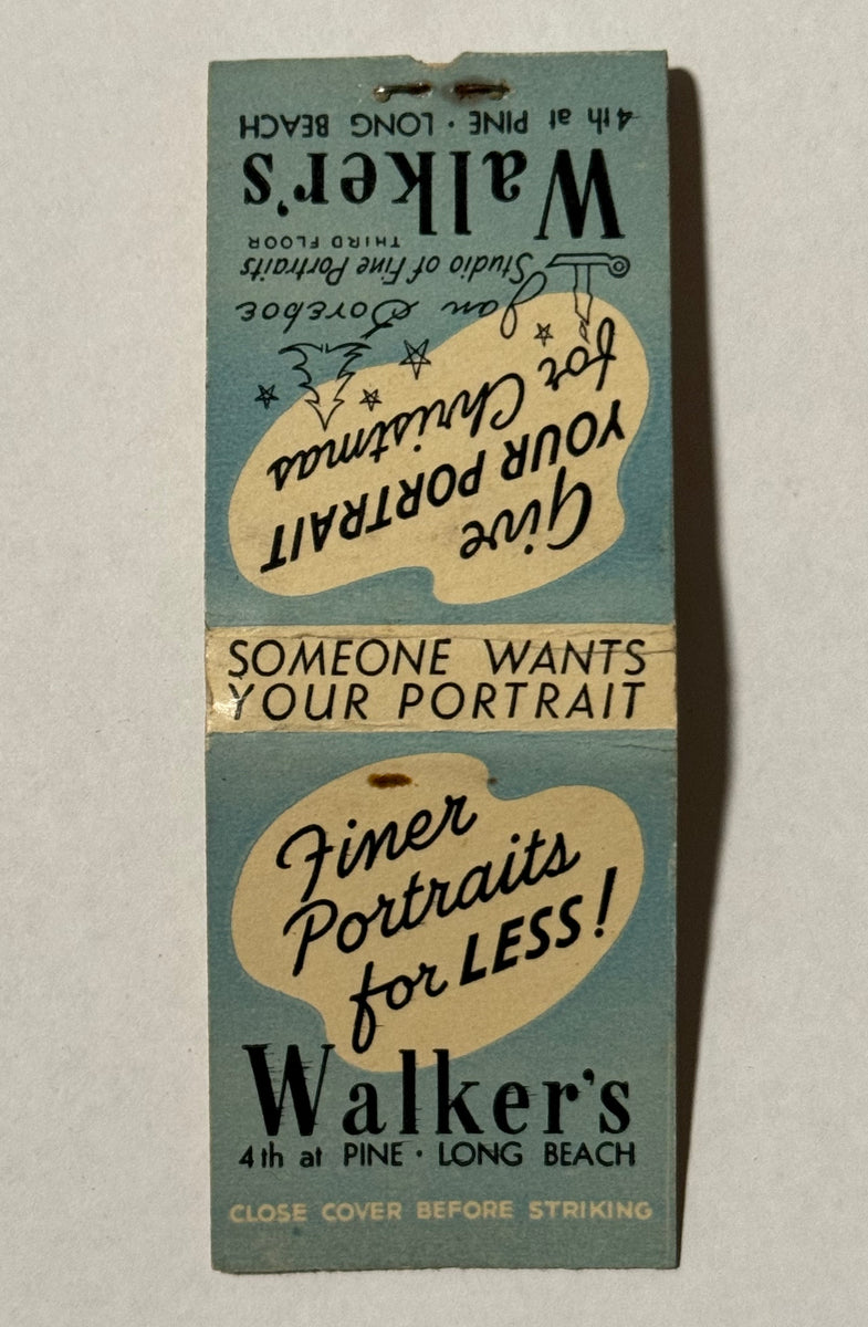 "Walker's Studio of Fine Portraits" Long Beach, CA Vintage Feature Mat ...