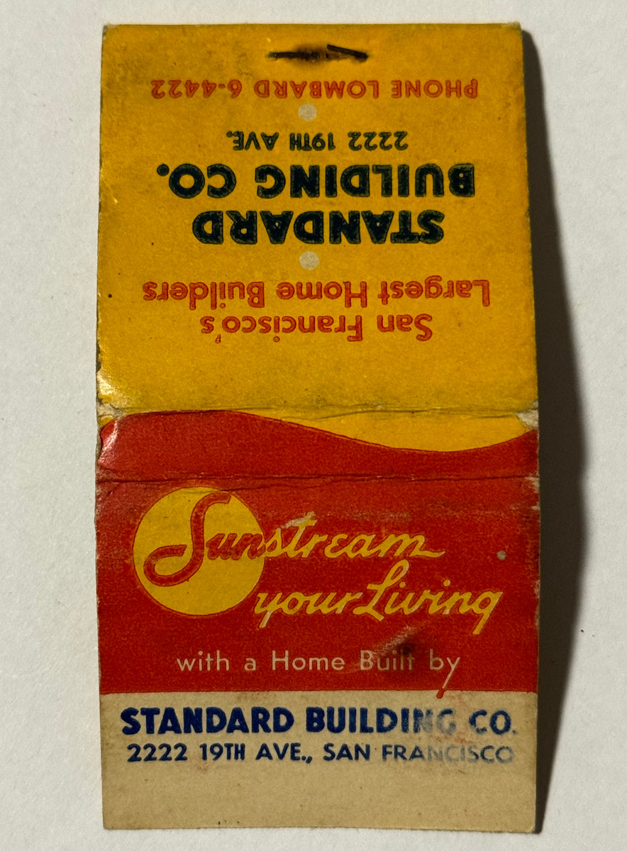 "Standard Building Company" San Francisco, CA Vintage Feature Matchboo ...