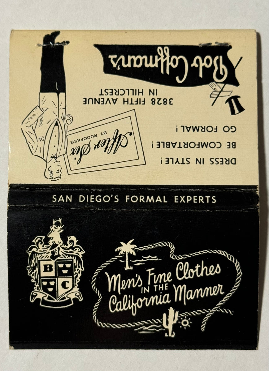 "Bob Coffman’s Clothing" Vintage Feature Matchbook – FeatureMatchbooks