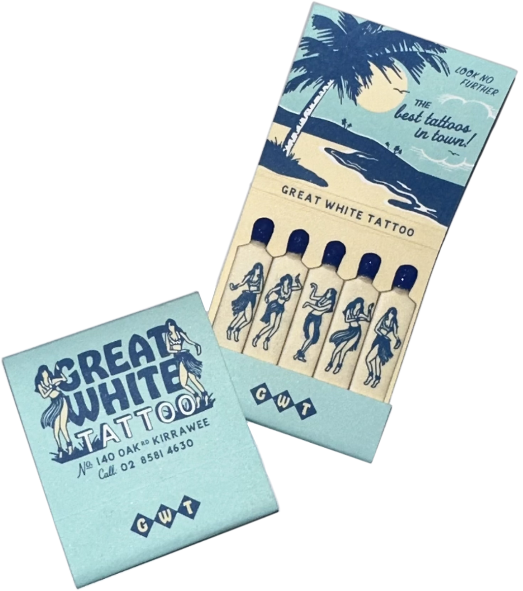 "Great White Tattoo" Retro Feature Tiki Matchbook – FeatureMatchbooks
