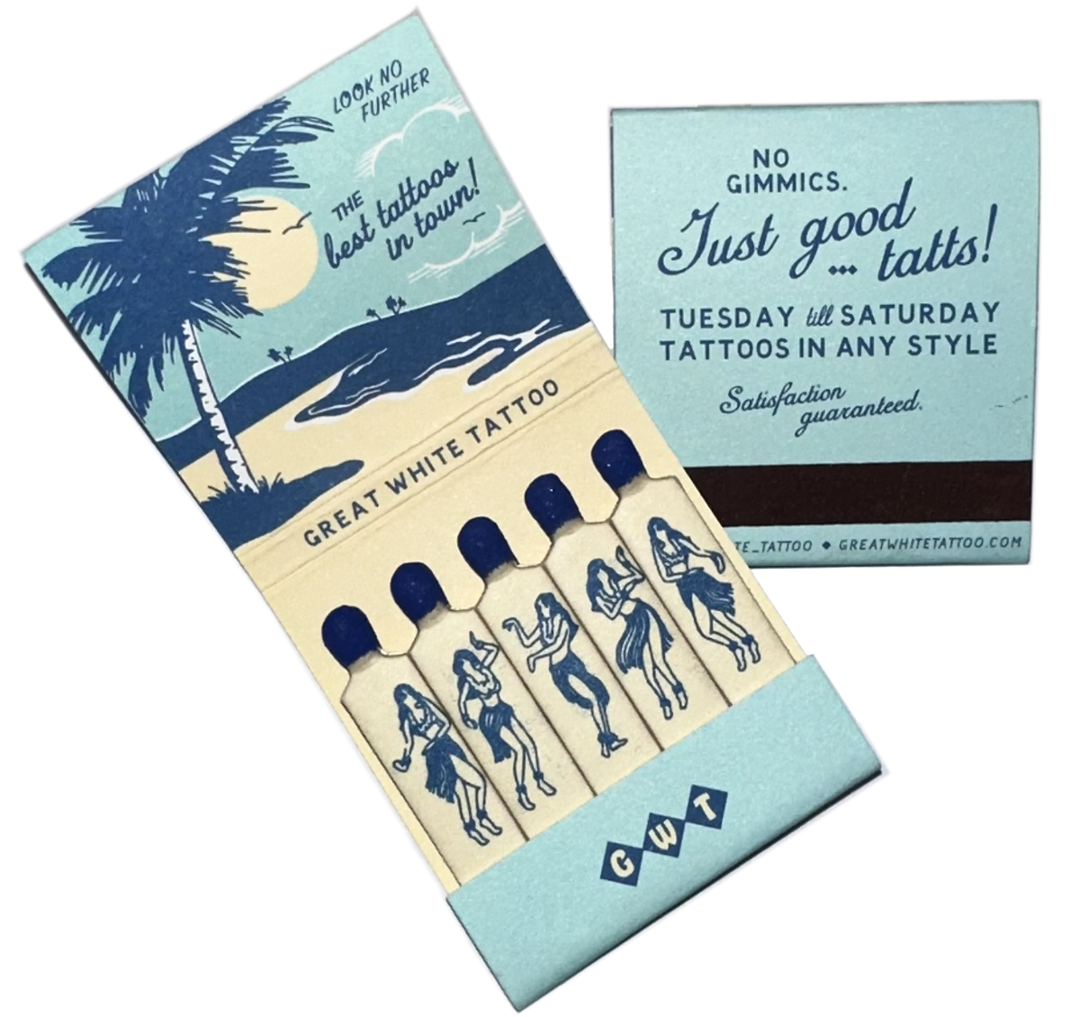 "Great White Tattoo" Retro Feature Tiki Matchbook – FeatureMatchbooks